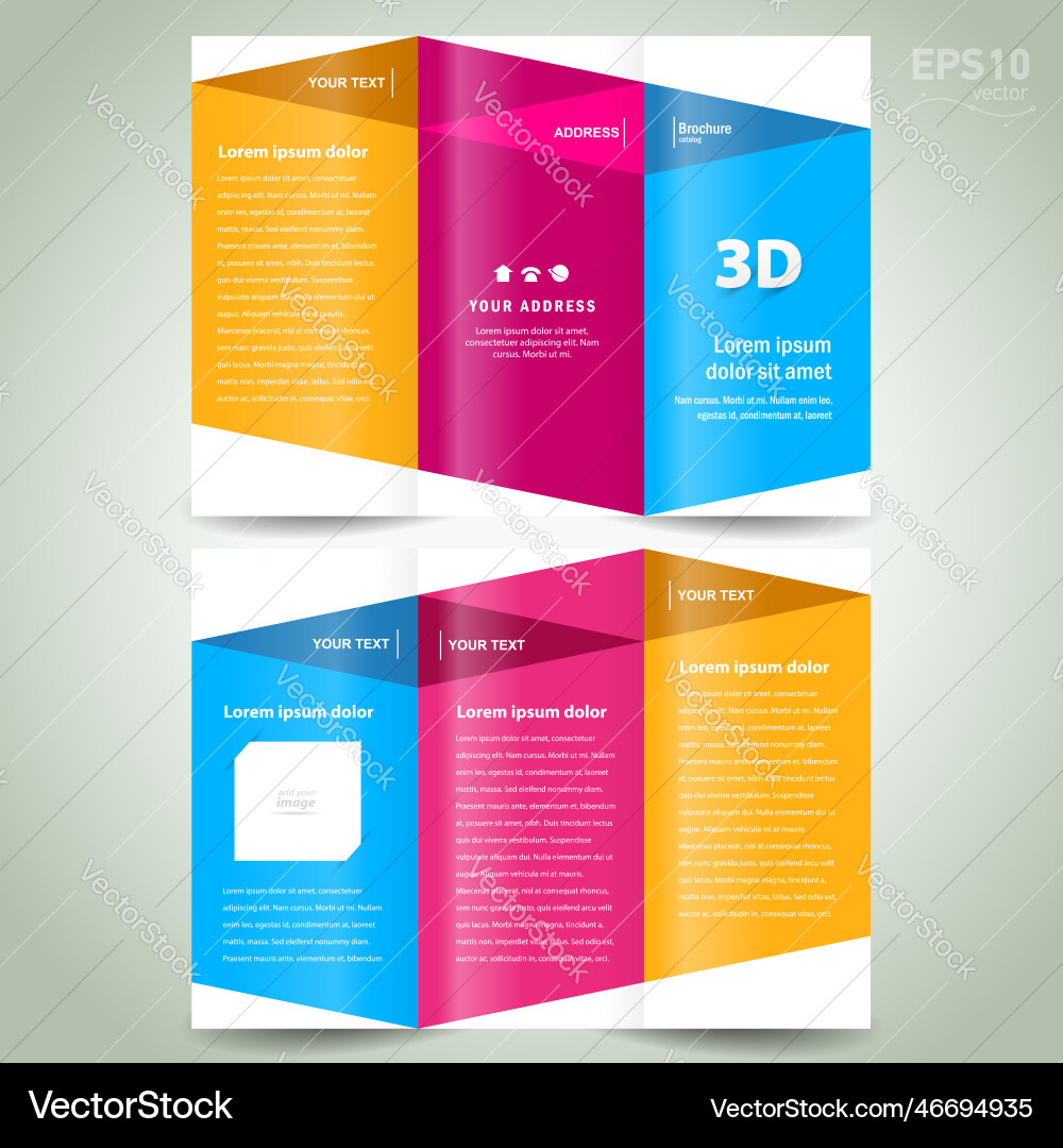 Brochure design template - 3d dimensional folder Vector Image