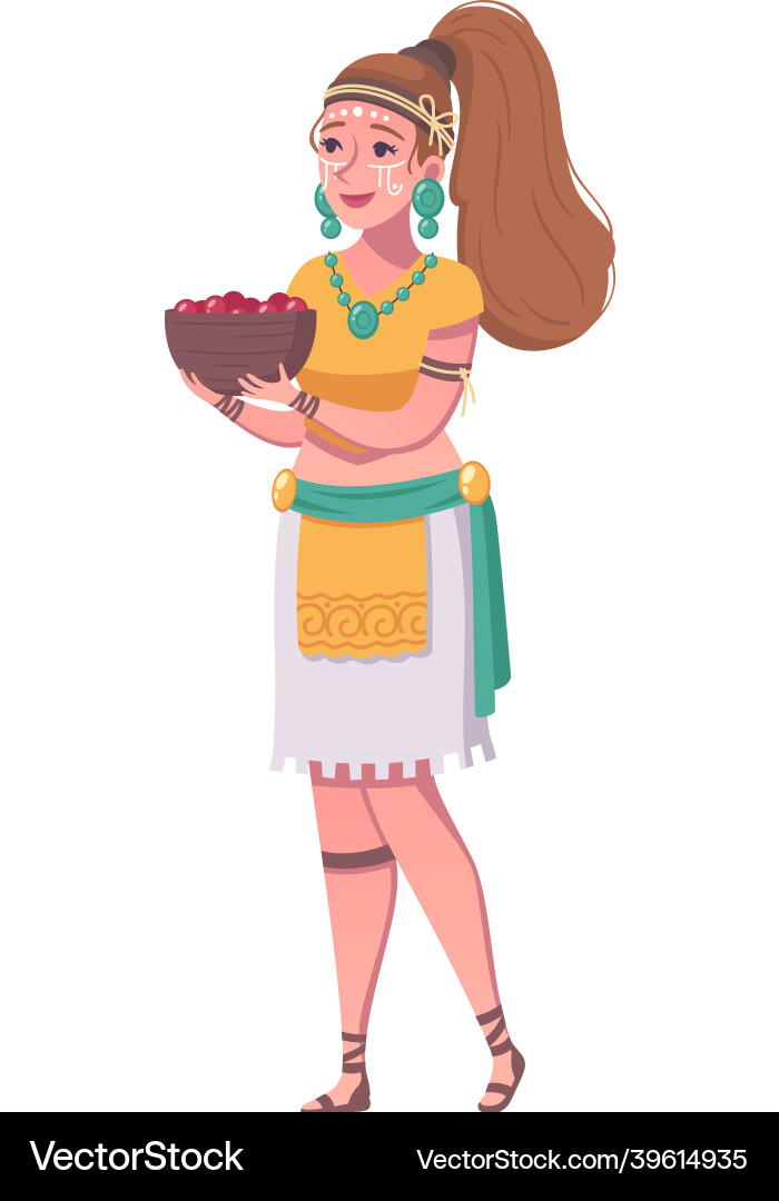 Cartoon mayan woman Royalty Free Vector Image - VectorStock