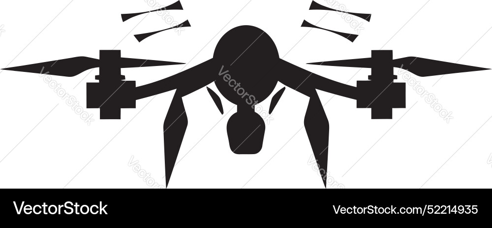 Elegant defender black combat drone icon Vector Image