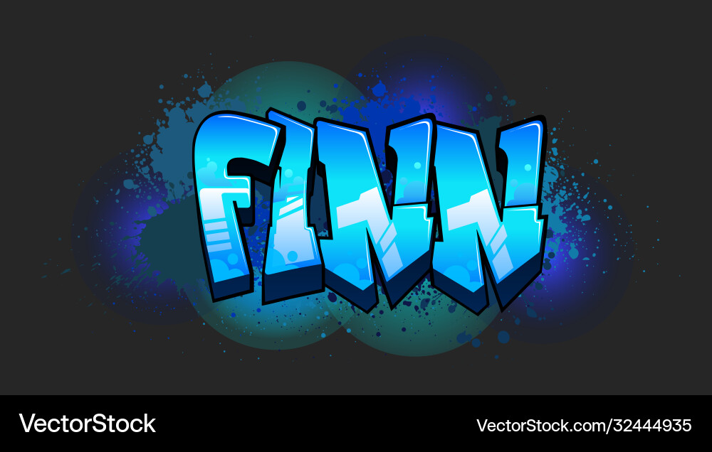 Finn Graffiti Name Art Royalty Free Vector Image
