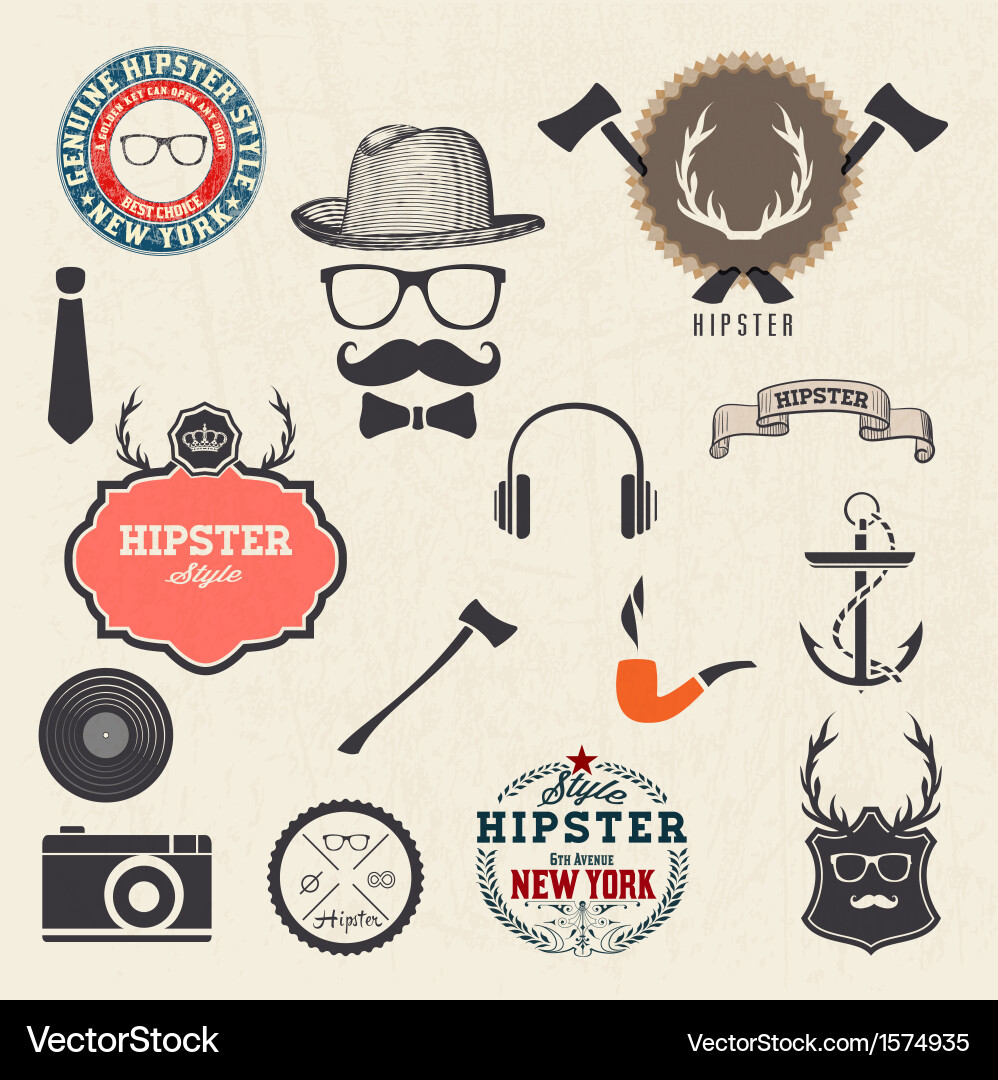 Hipster style design elements Royalty Free Vector Image