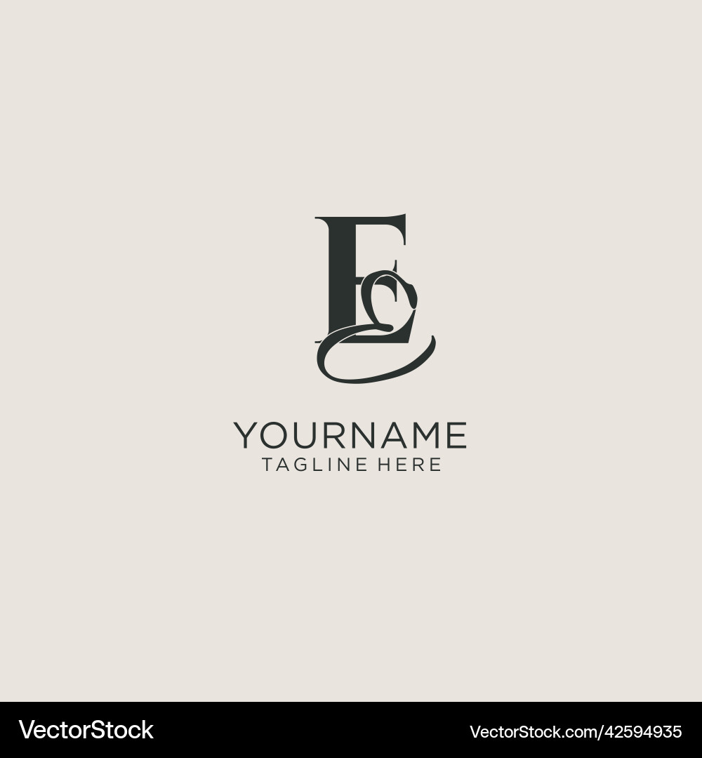 Initials ee letter monogram with elegant luxury Vector Image