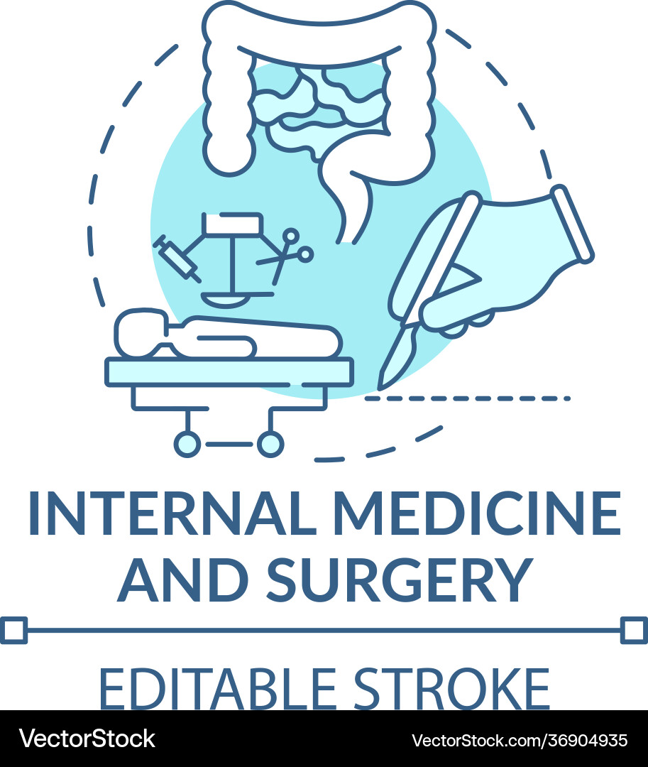 Internal medicine and surgery blue concept icon Vector Image