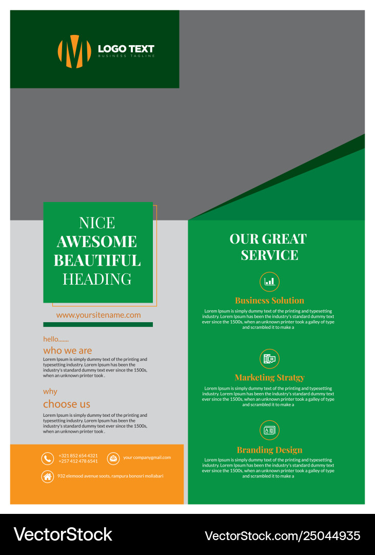 Multipurpose flyer template Royalty Free Vector Image