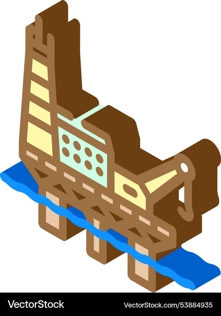 Offshore drilling oil industry isometric icon Vector Image