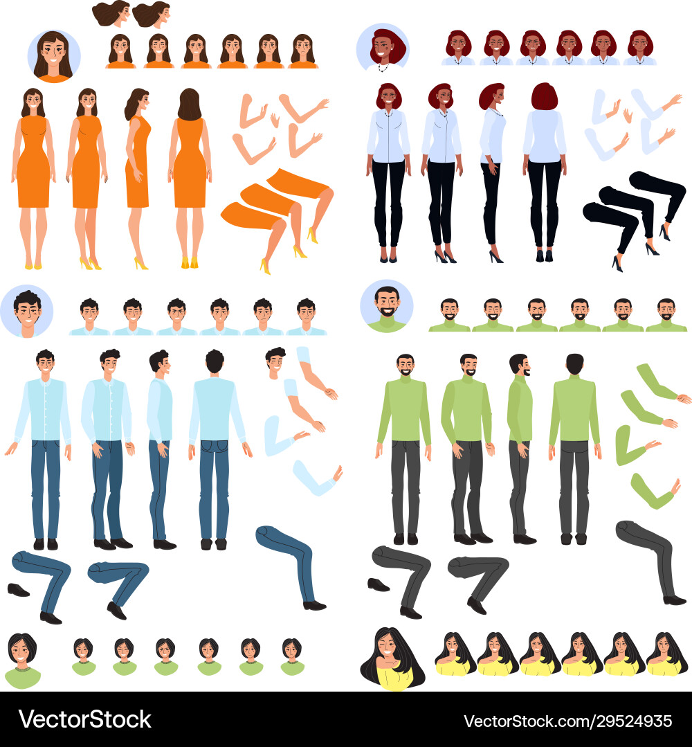 Person generator set body parts to create Vector Image