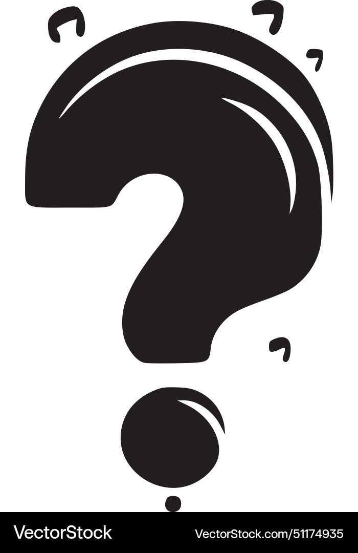 Question - minimalist and flat logo Royalty Free Vector