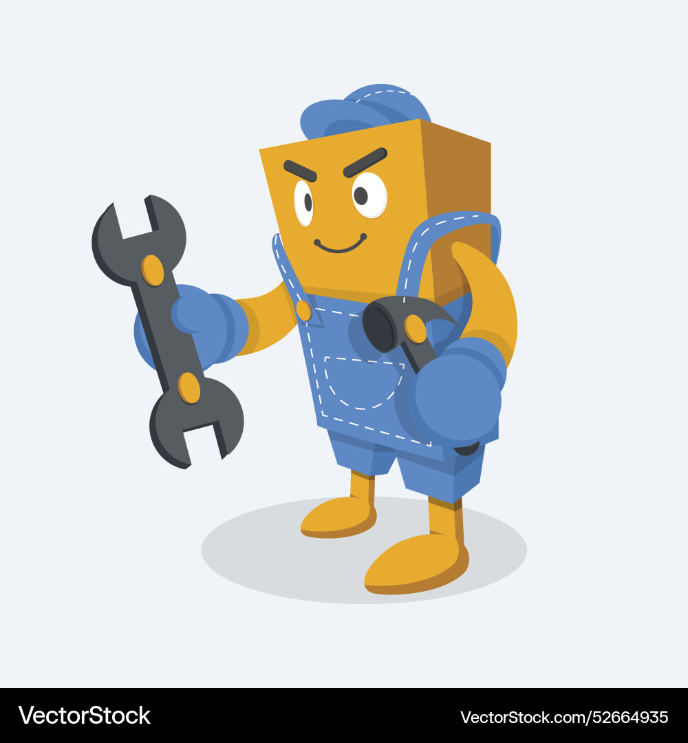 Repairman mascot Royalty Free Vector Image - VectorStock