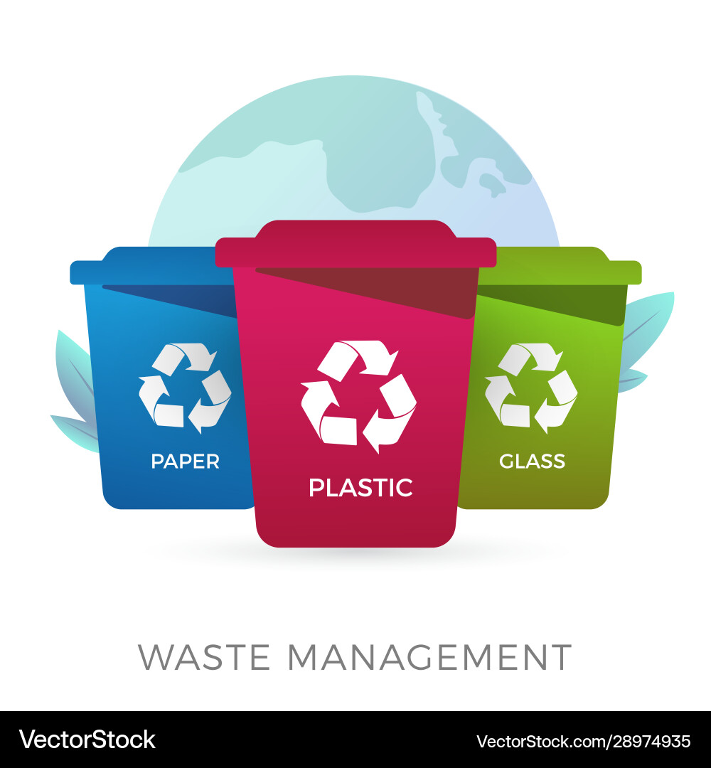 Waste management - recycling garbage sorting icon Vector Image