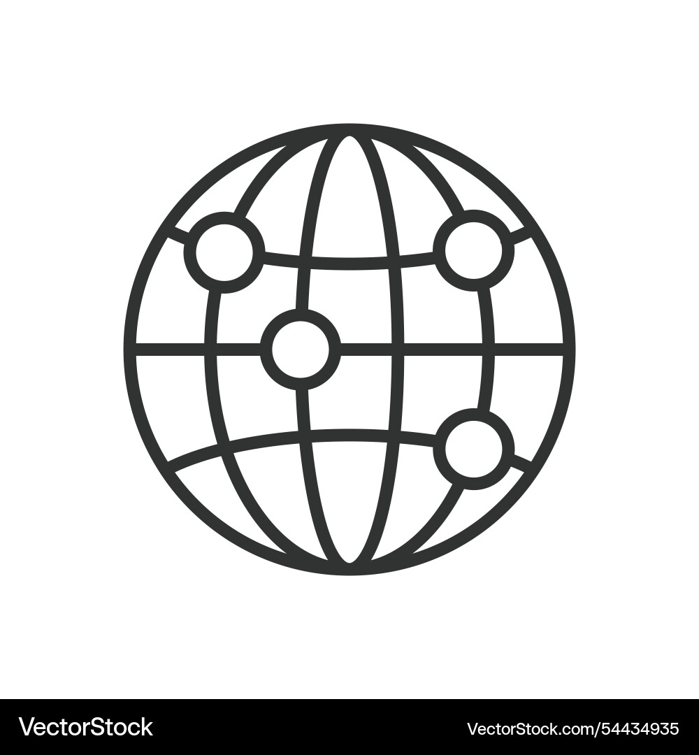 World points location icon in line design Vector Image