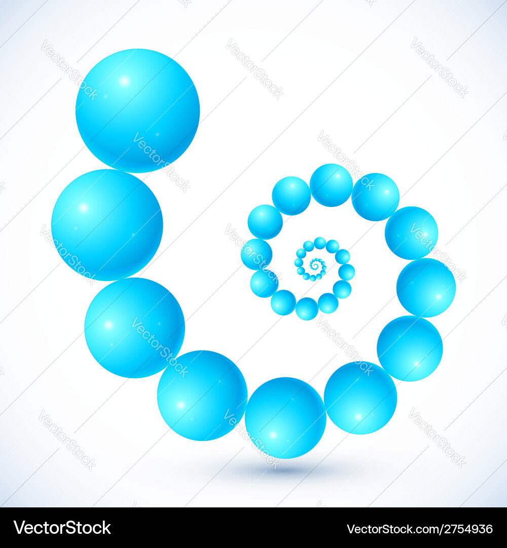 Blue abstract balls spiral Royalty Free Vector Image