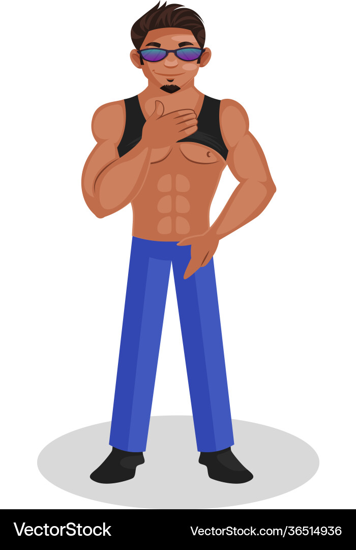 Bodybuilder cartoon character Royalty Free Vector Image