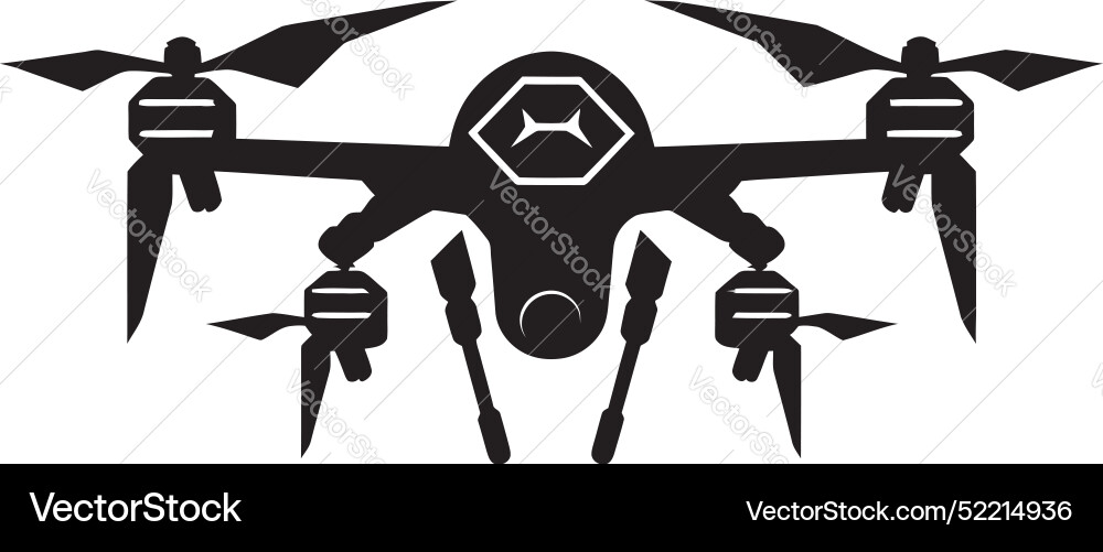 Combat guardian black armed quadcopter symbolic Vector Image