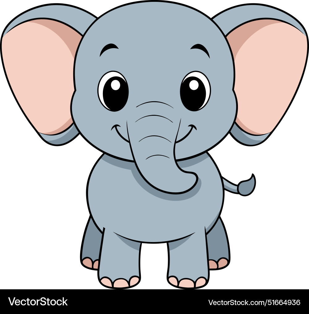 Cute elephant cartoon icon Royalty Free Vector Image