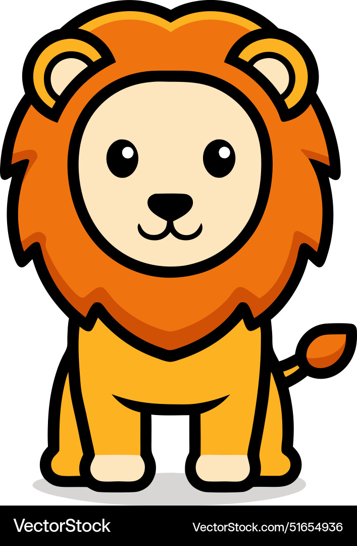 Cute lion cartoon icon Royalty Free Vector Image