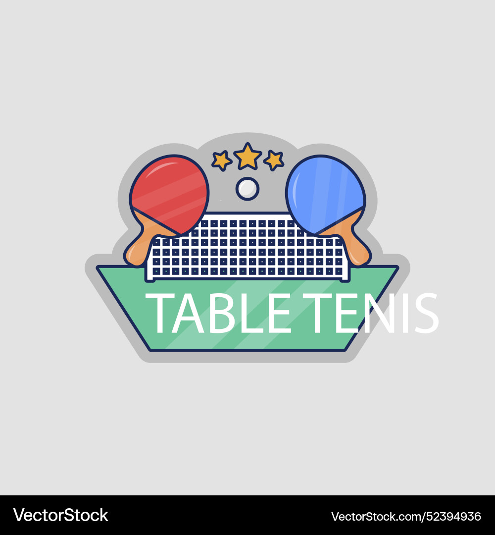 Detailed table tennis logo Royalty Free Vector Image