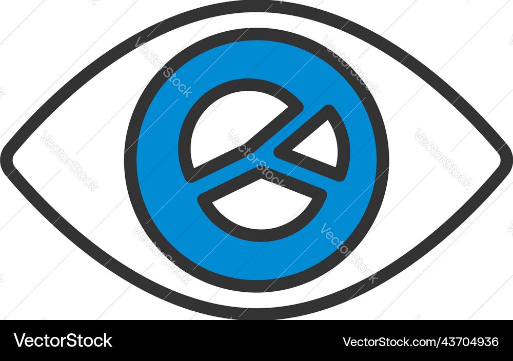 Eye with market chart inside pupil icon Royalty Free Vector