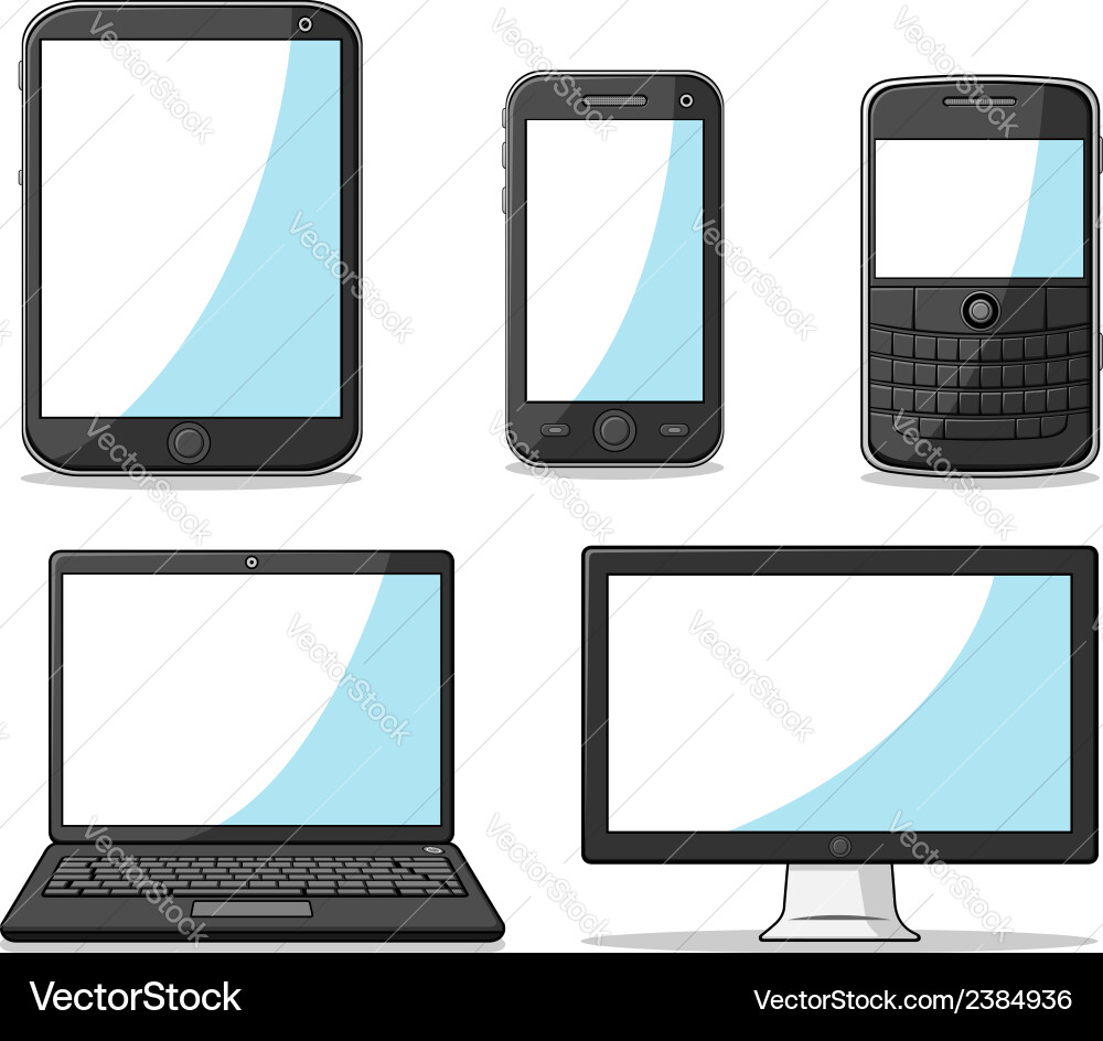 Gadget smart phone tablet laptop and computer Vector Image