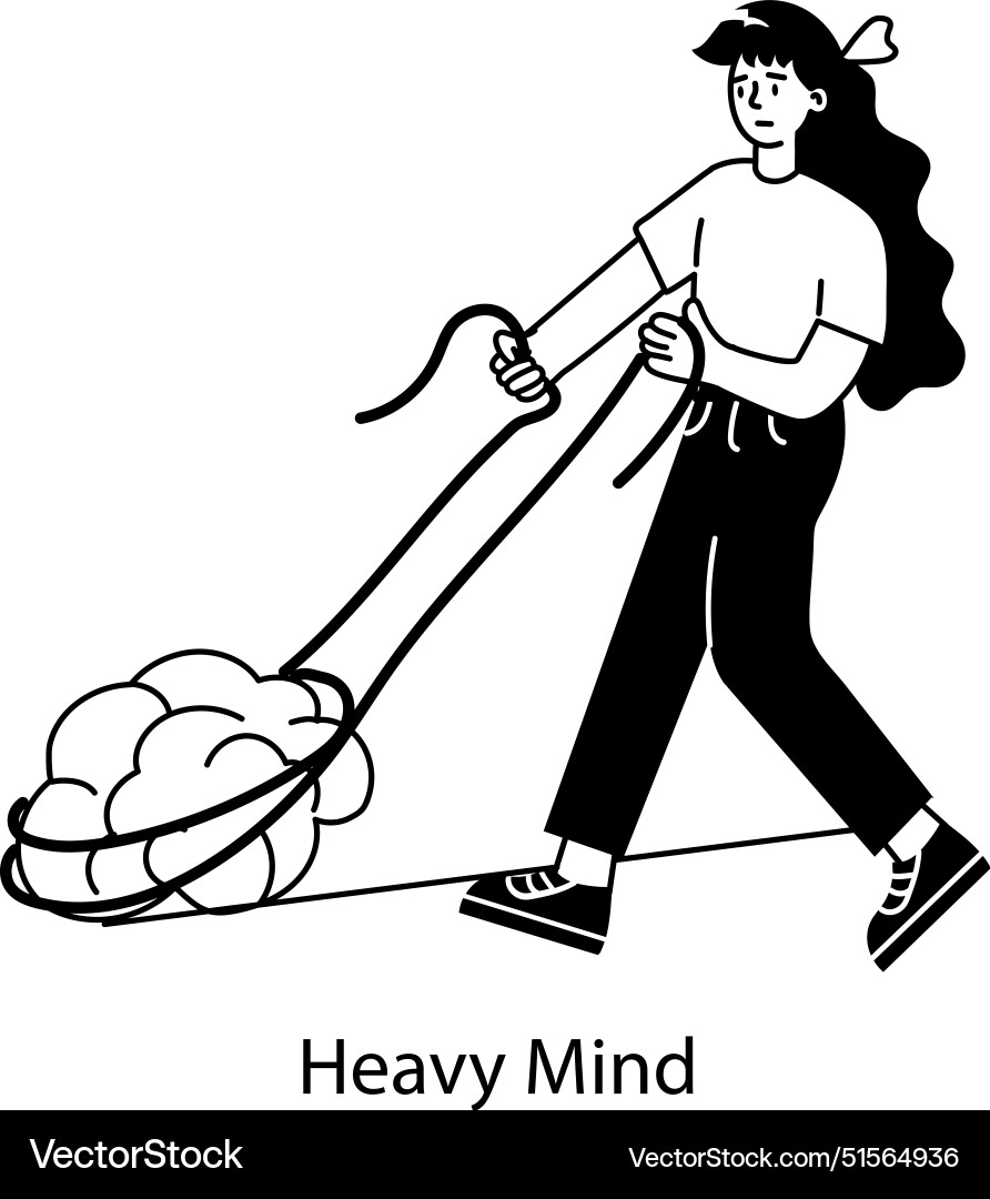 Heavy mind Royalty Free Vector Image - VectorStock