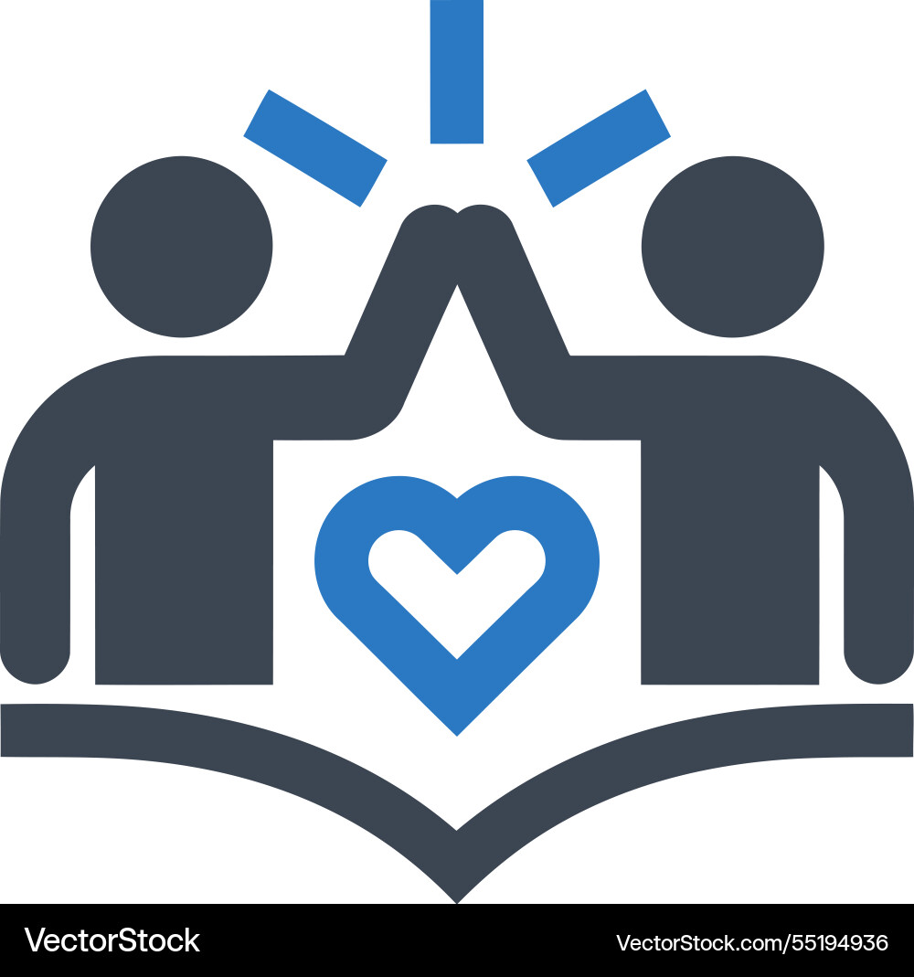 High five with heart icon Royalty Free Vector Image