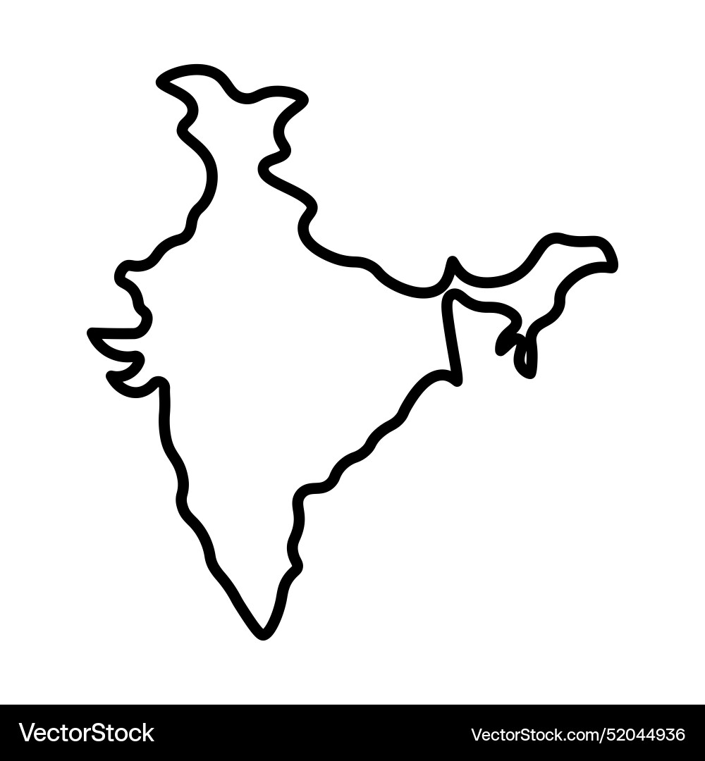 Indian map icon design in filled and outlined Vector Image
