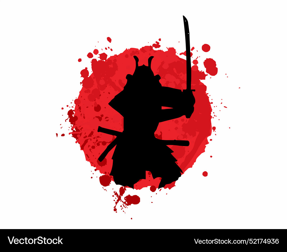 Japanese samurai with white background Royalty Free Vector