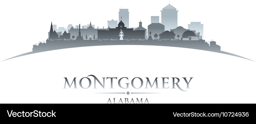 Montgomery alabama city skyline silhouette Vector Image