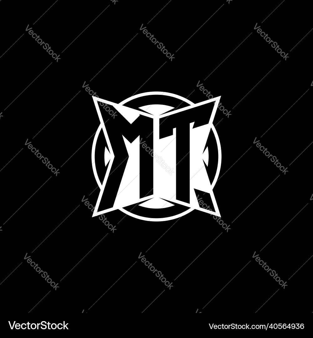 Mt logo monogram design template Royalty Free Vector Image