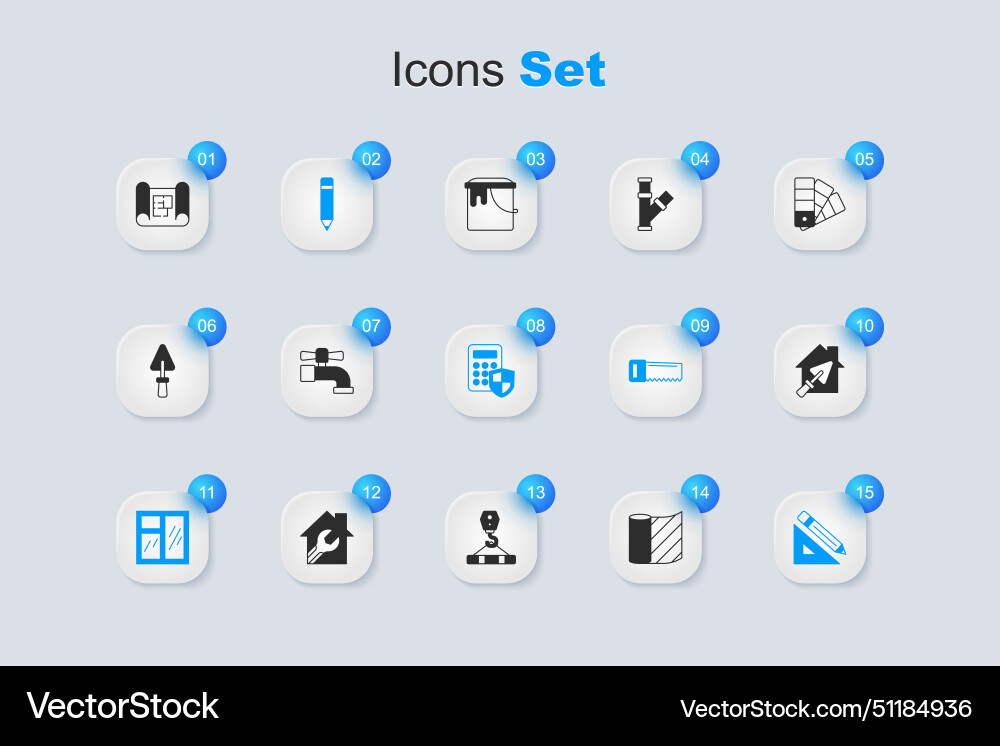 Set wallpaper water tap pencil with eraser window Vector Image