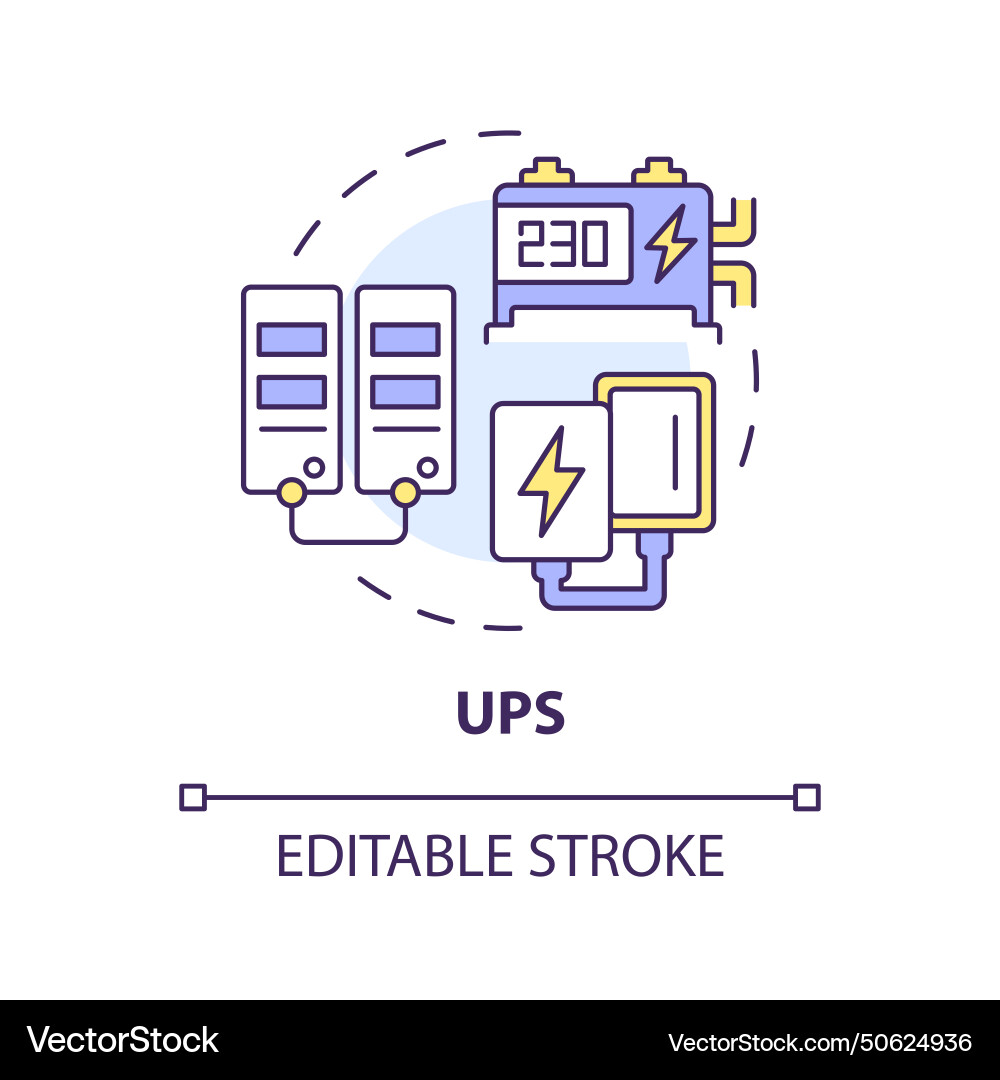 Uninterruptible power supply multi color concept Vector Image