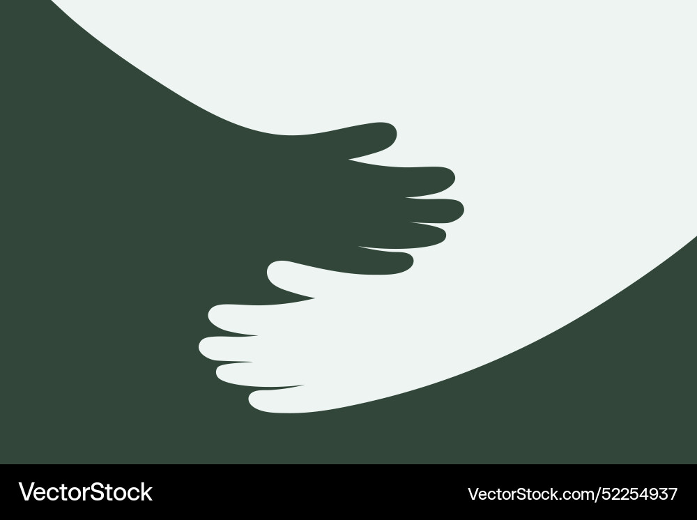 Artistic of hands in an embrace Royalty Free Vector Image