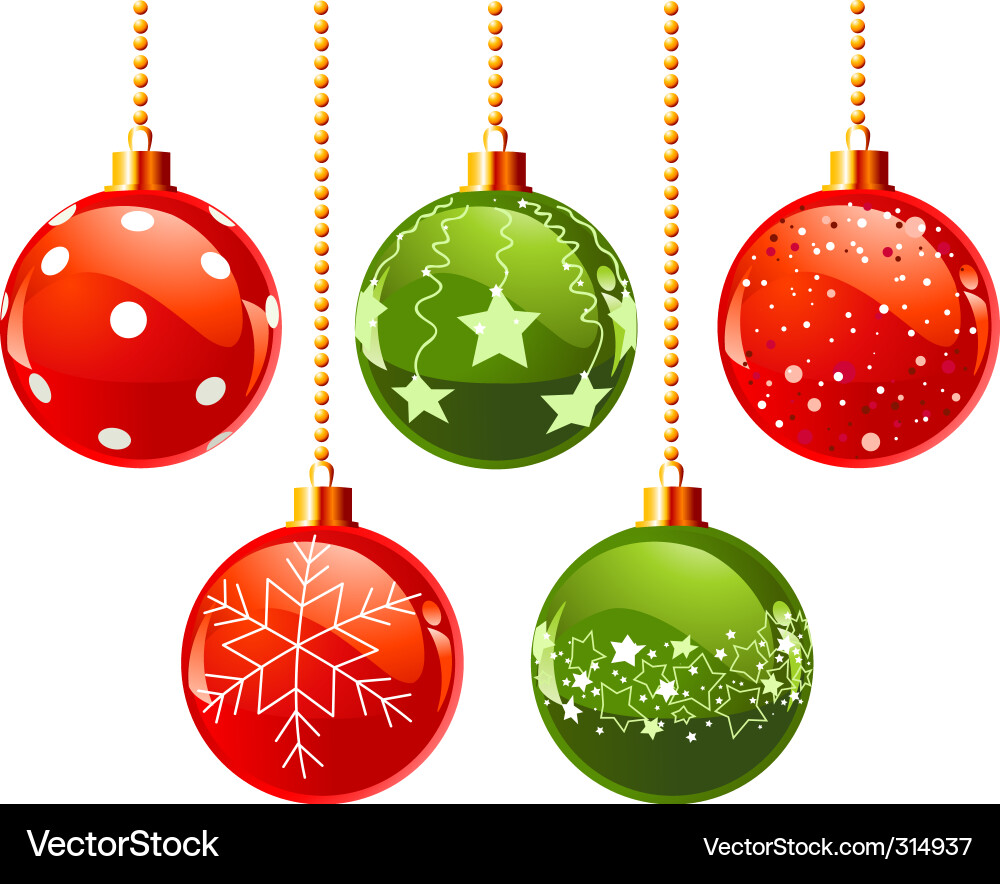 Christmas balls Royalty Free Vector Image - VectorStock