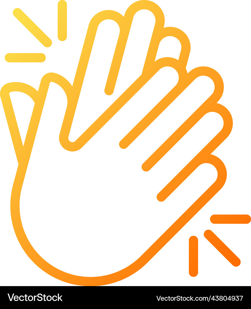 Clapping hands pixel perfect gradient linear icon Vector Image