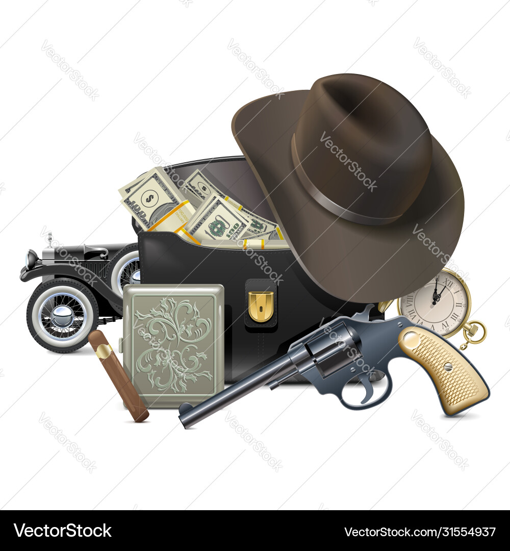 Gangster concept with money Royalty Free Vector Image