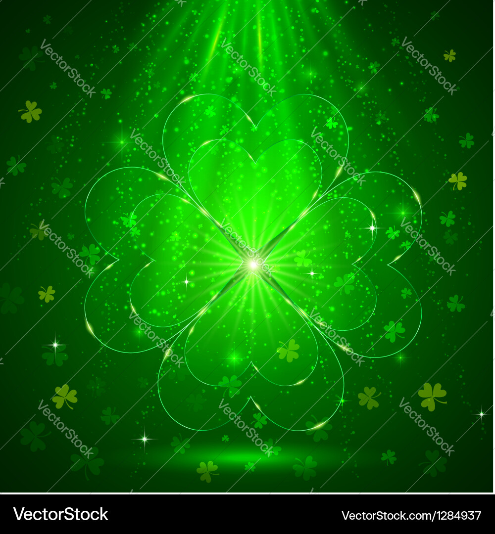 Green Clover Magic Light Background Royalty Free Vector
