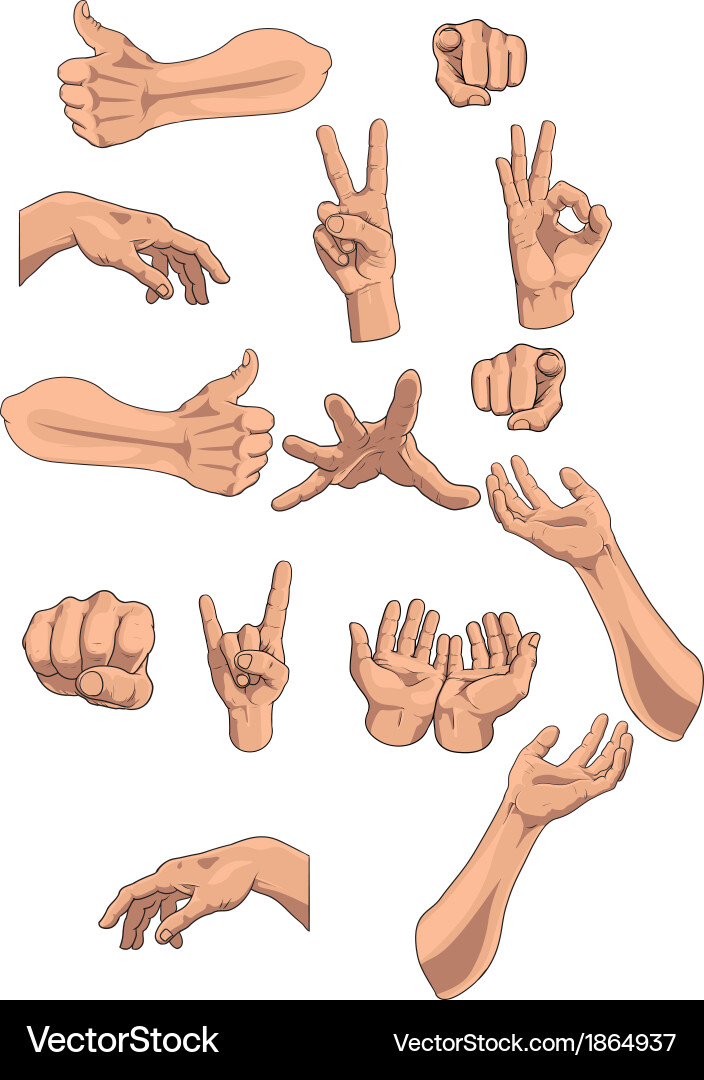 Human hands set Royalty Free Vector Image - VectorStock