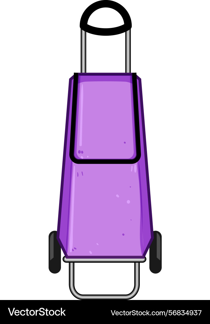 Merlot rolling luggage cartoon Royalty Free Vector Image