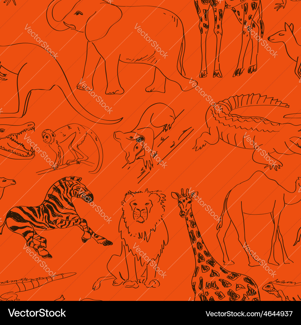 Seamless pattern of animals Royalty Free Vector Image