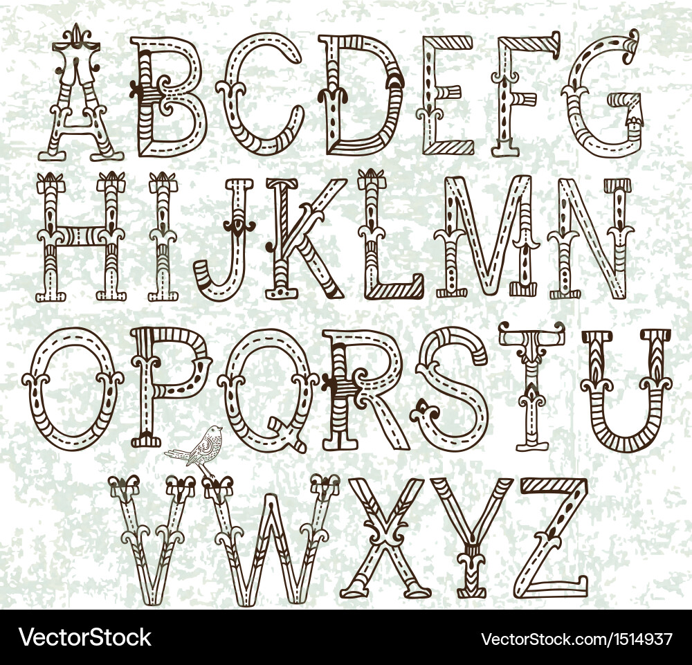 Vintage Lettering & Alphabet Set Royalty Free Vector