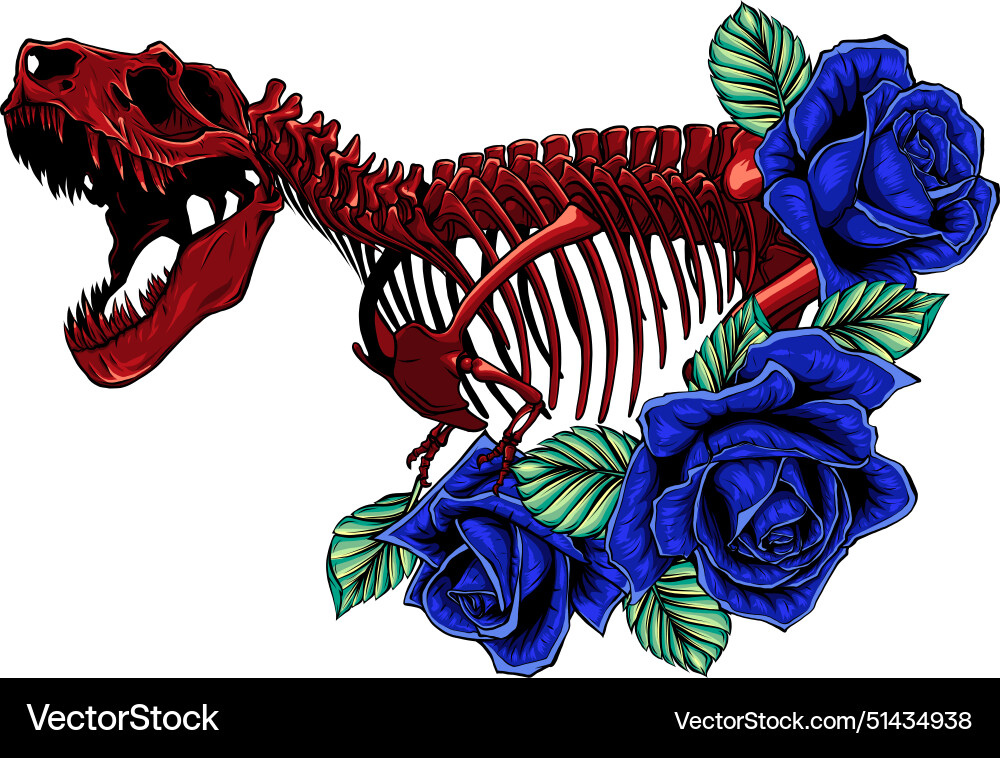 Colored tyrannosaurus skeleton image Royalty Free Vector