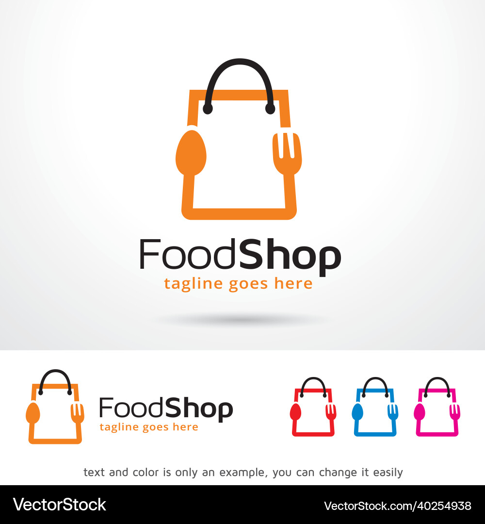 Food shop logo template Royalty Free Vector Image