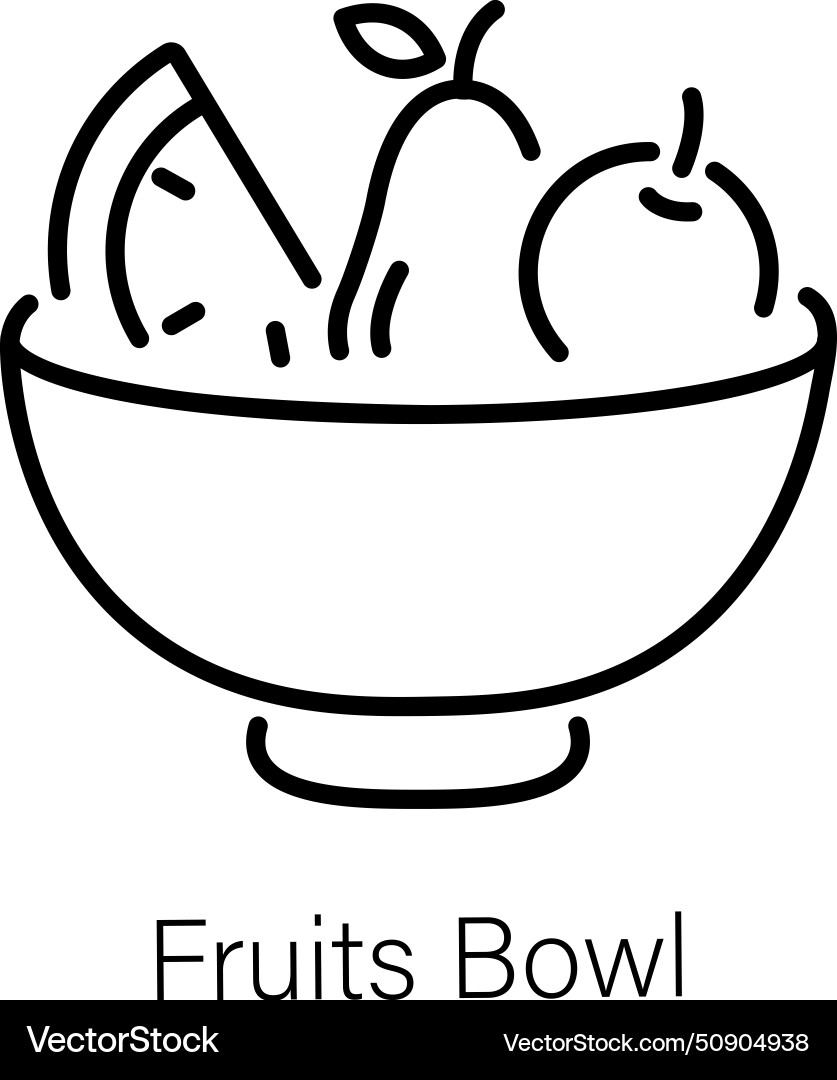 Fruits bowl Royalty Free Vector Image - VectorStock