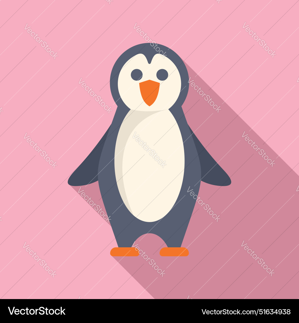 Happy penguin standing looking forward Royalty Free Vector