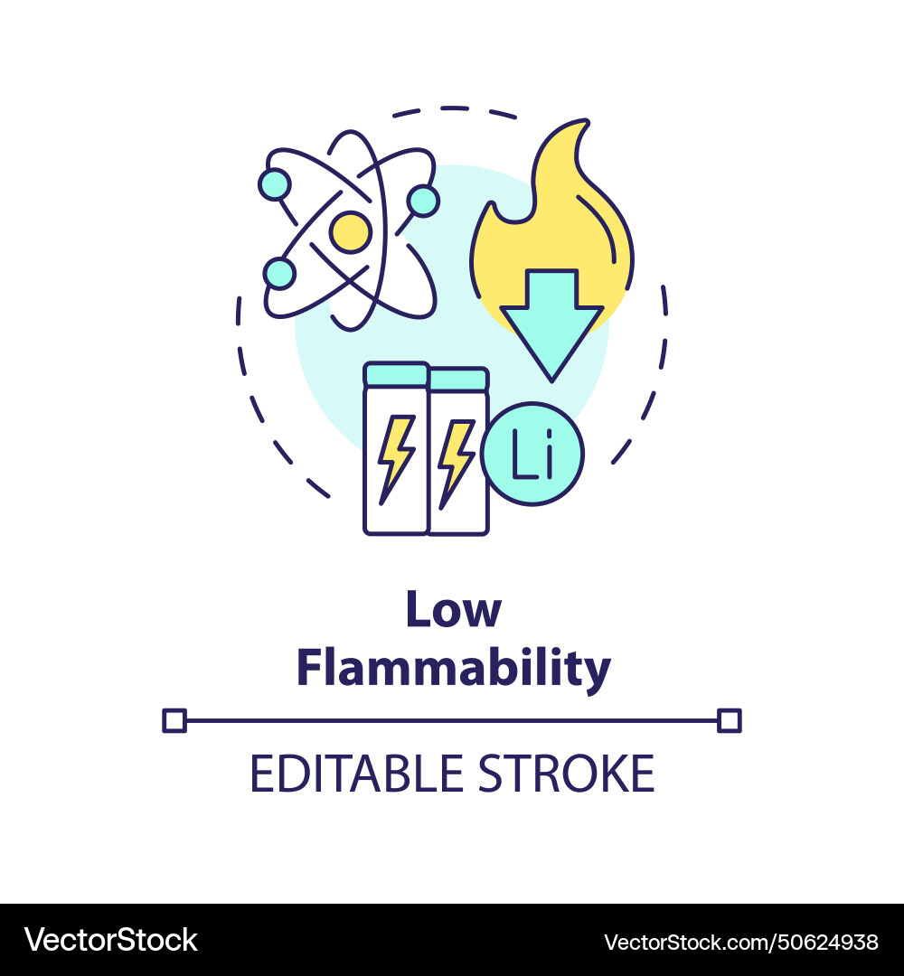 Low flammability multi color concept icon Vector Image