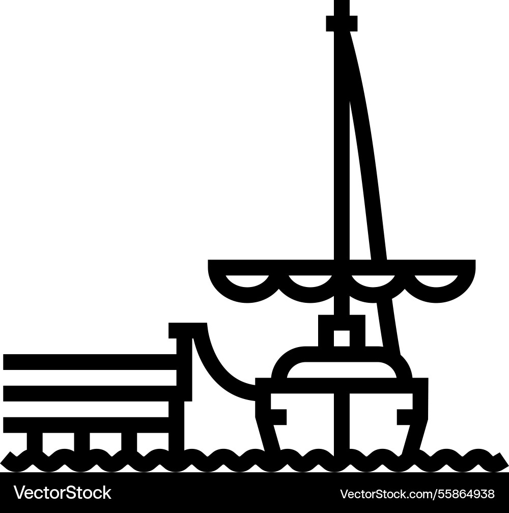 Marina dock sailing sport line icon Royalty Free Vector