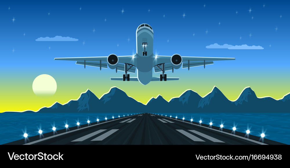 Plane taking off Royalty Free Vector Image - VectorStock