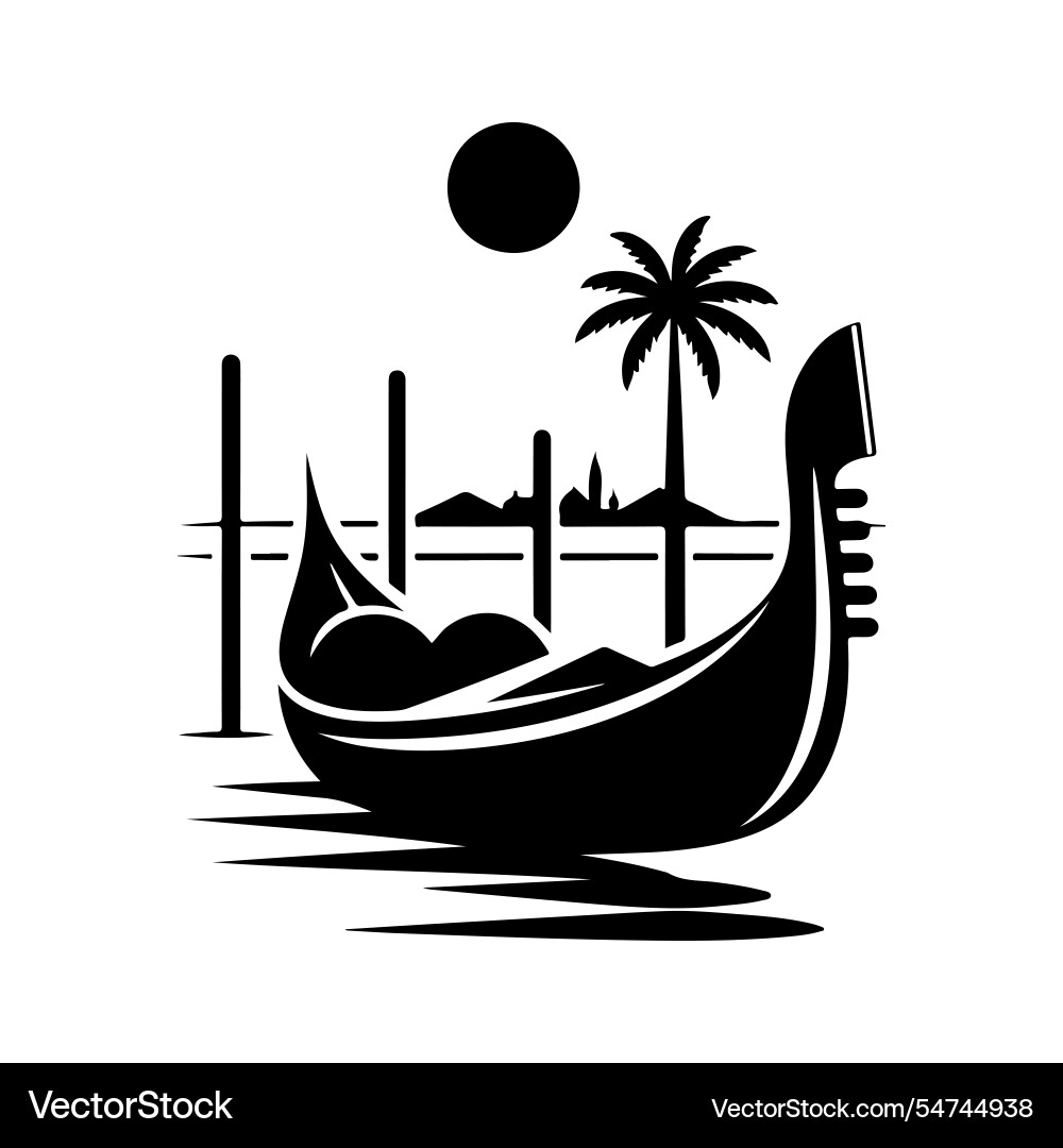 Stunning gondola silhouettes in format perfect Vector Image