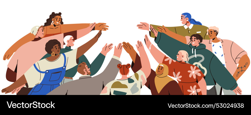 Team community hands reaching together Royalty Free Vector