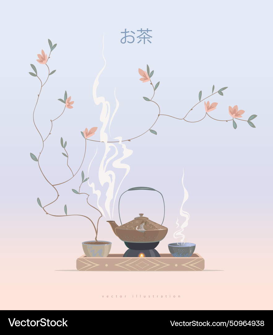 Teapot and cups Royalty Free Vector Image - VectorStock