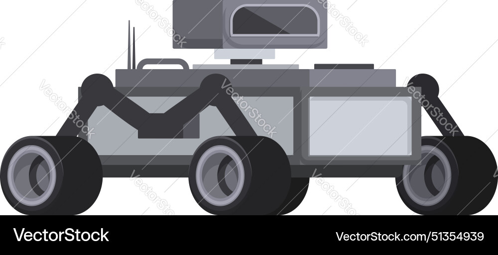 Cartoon lunar rover exploration vehicle Royalty Free Vector